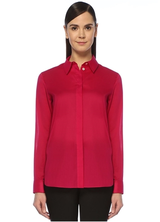 Theory Kadın Classic Straight Fit Pembe Gömlek S EU