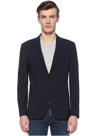 Z Zegna Erkek Drop 8 Lacivert Kelebek Yaka Desenli Yün Ceket Gri 48 IT