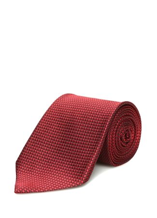 Zegna Erkek Kırmızı Dokulu İpek Kravat EU