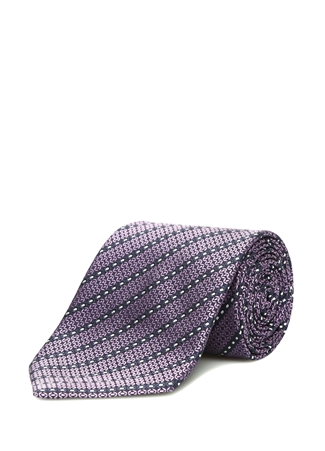 Zegna Erkek Mor Mikro Desenli Verev Çizgili İpek Kravat EU Zegna Erkek Mor Mikro Desenli Verev Çizgili İpek Kravat EU