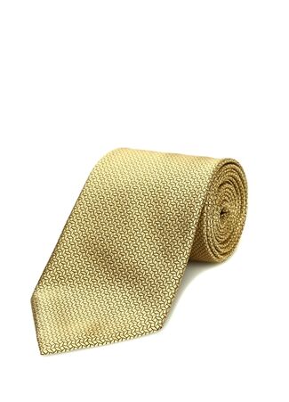 Zegna Erkek Sarı Mikro Dokulu Yün Kravat EU