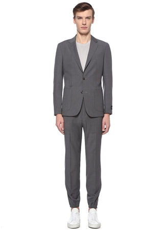 Z Zegna Erkek Drop 8 Gri Wash And Go Techmerino Takım Elbise 54 IT