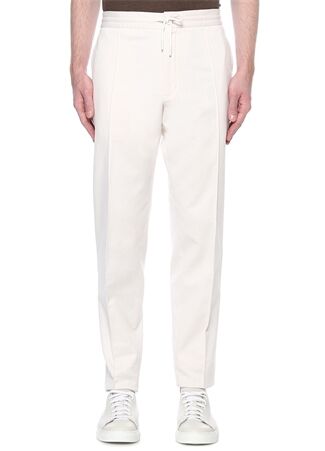 Zegna Erkek Bej Beli Kordonlu Bol Paça Pantolon 54 IT