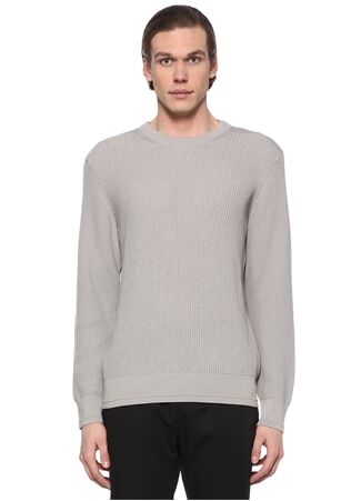 Z Zegna Erkek Gri Örgü Dokulu Kazak XL EU