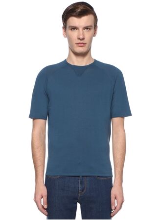 Z Zegna Erkek Mavi Reglan Kollu Triko XXL EU