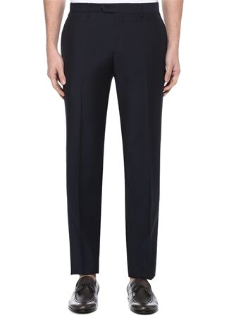 Lardini Erkek Lacivert Normal Bel Yün Pantolon 48 IT