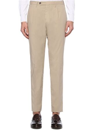 Lardini Erkek Bej Normal Bel Kanvas Pantolon 52 IT