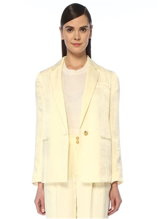 Vince Kadın Sarı Kelebek Yaka Tek Düğmeli Blazer Ceket 2 US