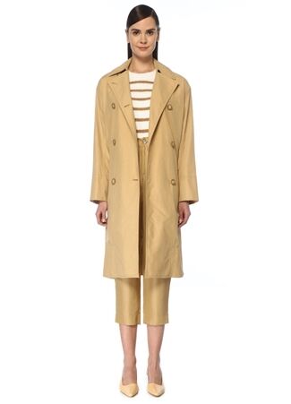 Vince Kadın Kamel Beli Kuşaklı Kruvaze Pardösü Bej S EU Vince Kadın Kamel Beli Kuşaklı Kruvaze Pardösü Bej S EU