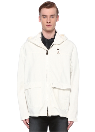 Gabriele Pasini Erkek Beyaz Kapüşonlu Kaban 52 IT
