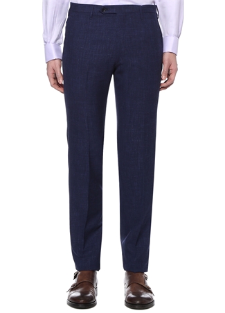 Rota Erkek Lacivert Normal Bel Silik Çizgili Yün Pantolon 54 IT