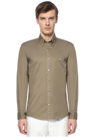 Brooks Brothers Erkek Yeşil Polo Yaka Logolu Gömlek S EU