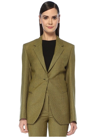 Petar Petrov Kadın Jaffa Siyah Yeşil Kazayağı Desenli Yün Ceket 40 IT