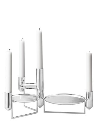Georg Jensen Tunes Silver Şamdanlı Kase Gri