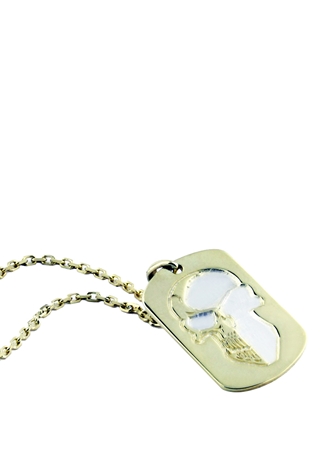 Kayra Khan Erkek Skull Tag Gold Gümüş Rengi Kolye Altın EU Kayra Khan Erkek Skull Tag Gold Gümüş Rengi Kolye Altın EU