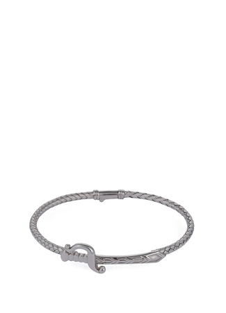 AtolyeWolf Erkek Gri Kılıç Detaylı Gümüş Rengi Bileklik EU
