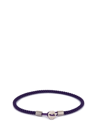 AtolyeWolf Erkek Mor Gümüş Rengi Detaylı İp Bileklik EU AtolyeWolf Erkek Mor Gümüş Rengi Detaylı İp Bileklik EU
