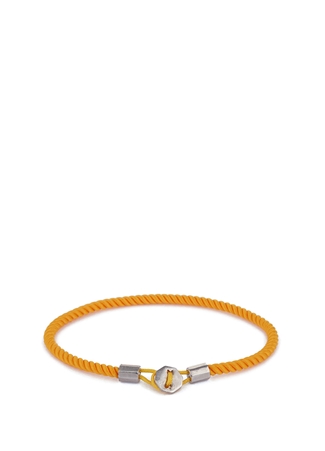 AtolyeWolf Erkek Sarı Gümüş Rengi Detaylı İp Bileklik EU