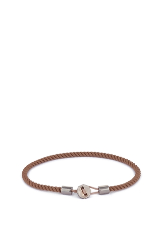AtolyeWolf Erkek Kahverengi Gümüş Rengi Detaylı İp Bileklik EU AtolyeWolf Erkek Kahverengi Gümüş Rengi Detaylı İp Bileklik EU