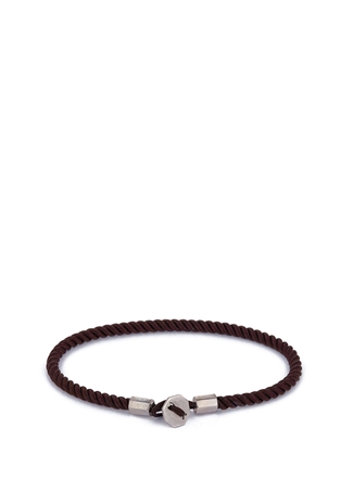 AtolyeWolf Erkek Kahverengi Gümüş Rengi Detaylı İp Bileklik EU AtolyeWolf Erkek Kahverengi Gümüş Rengi Detaylı İp Bileklik EU