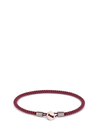 AtolyeWolf Erkek Pembe Gümüş Rengi Detaylı İp Bileklik EU AtolyeWolf Erkek Pembe Gümüş Rengi Detaylı İp Bileklik EU