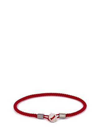 AtolyeWolf Erkek Kırmızı Gümüş Rengi Detaylı İp Bilezik EU AtolyeWolf Erkek Kırmızı Gümüş Rengi Detaylı İp Bilezik EU