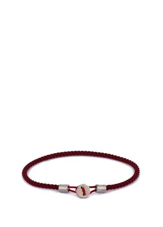 AtolyeWolf Erkek Bordo Gümüş Rengi Detaylı İp Bileklik EU AtolyeWolf Erkek Bordo Gümüş Rengi Detaylı İp Bileklik EU