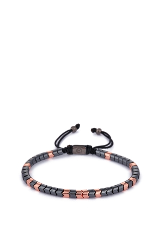 AtolyeWolf Erkek Rolo Rose Gold Boncuklu Gümüş Rengi Bileklik Siyah EU AtolyeWolf Erkek Rolo Rose Gold Boncuklu Gümüş Rengi Bileklik Siyah EU