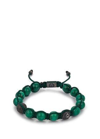 AtolyeWolf Erkek On Shamballa Yeşil Boncuklu Bileklik EU