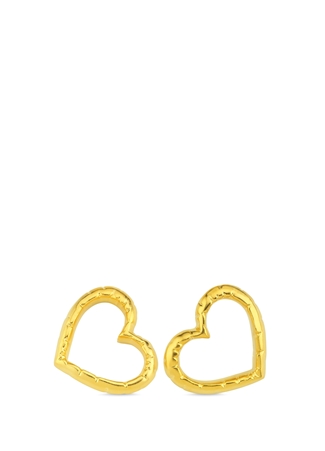 Mers Kadın Gold Kalp Formlu Gümüş Rengi Küpe EU Mers Kadın Gold Kalp Formlu Gümüş Rengi Küpe EU