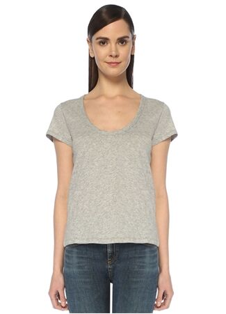 Rag&Bone Kadın Gri U Yaka Basic T-shirt S EU