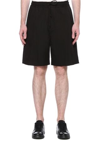 Isabel Benenato Erkek Siyah Beli Kordonlu Dekoratif Dikişli Bermuda 50 IT