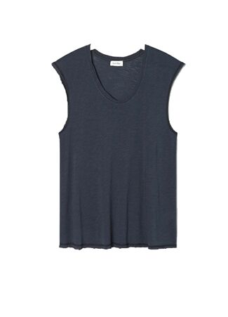 American Vintage Kadın Lorkford Antrasit U Yaka Kolsuz T-shirt Gri XS/S EU