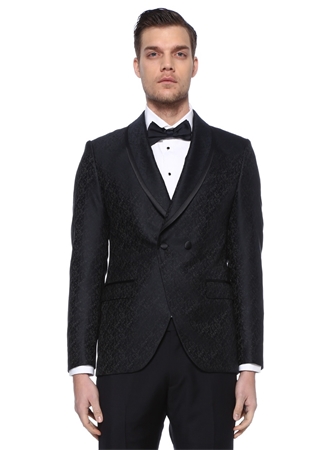 Pal Zileri Erkek Drop 8 Lacivert Şal Yaka Desenli Yün Smokin Ceketi 50 IT