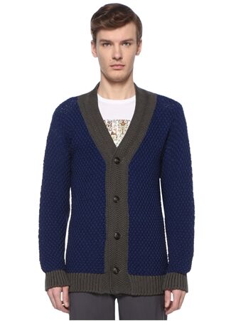 Pal Zileri Erkek Lacivert Hırka V Yaka Örgü Dokulu 54 IT