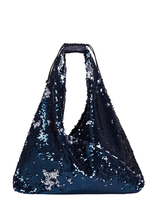 Jimba Kadın Mini Maxims Lacivert Silver Payetli Çanta EU