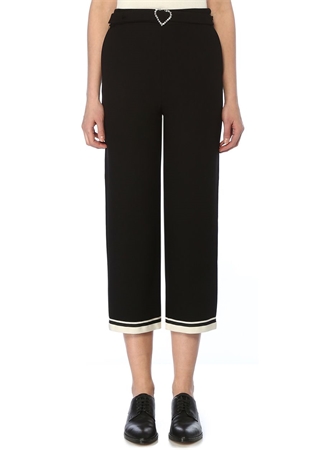 Maje Kadın Picoeur Siyah Taşlı Kemerli Paça Detaylı Pantolon 34 FR