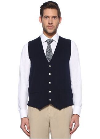 Lardini Erkek Lacivert V yaka Yelek 54 EU