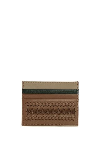 Rossea Kadın Minica Vizon Nakışlı Deri Kartlık Bej EU