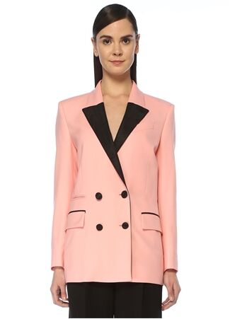 Racil Kadın Felix Pembe Siyah Kruvaze Yün Ceket 36 IT
