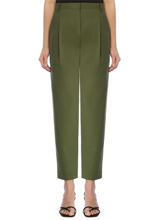 Tibi Kadın Beatle Yeşil Pili Detaylı Pantolon 2 US
