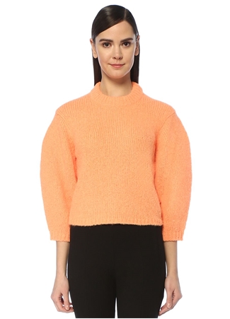 Tibi Kadın Cozette Turuncu Dik Yaka Yün Kazak L EU