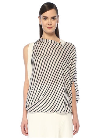 Roland Mouret Kadın Hopkins Asimetrik Çizgili Yarasa Kol Bluz S US Roland Mouret Kadın Hopkins Asimetrik Çizgili Yarasa Kol Bluz S US