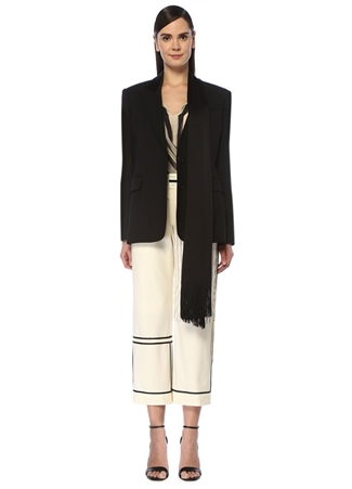 Monse Kadın Siyah Asimetrik Drape Detaylı Yün Ceket 4 US