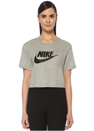 Nike Kadın NSW Essential Gri Crop T-shirt S EU