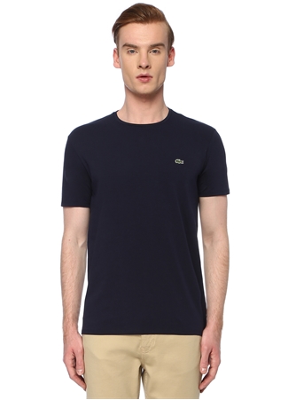 Lacoste Erkek Lacivert Bisiklet Yaka Logolu Basic T-shirt S EU