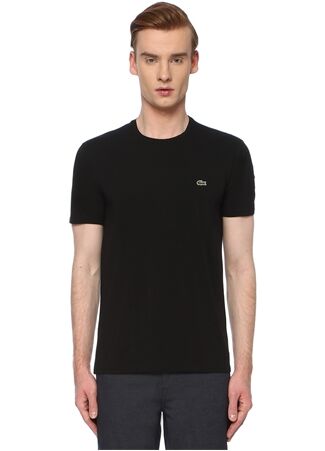 Lacoste Erkek Siyah Logo Patchli T-shirt S EU