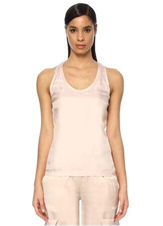 Tom Ford Kadın Altın Rengi İpek Garnili Kolsuz Kaşmir Bluz Pembe S EU