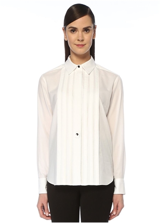 Tom Ford Kadın Mens Fit Beyaz Pilili Poplin Gömlek 40 IT Tom Ford Kadın Mens Fit Beyaz Pilili Poplin Gömlek 40 IT