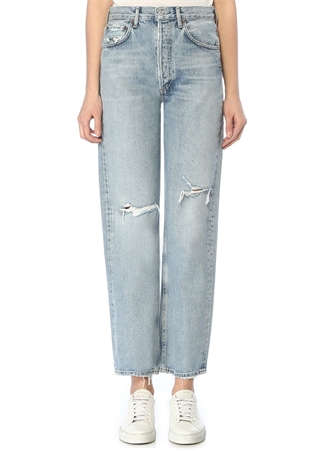 Agolde Kadın 90s Loose Fit Organik Pamuklu Jean Pantolon Mavi 26 US
